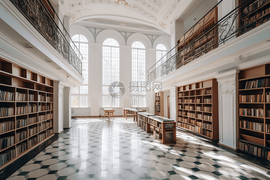 宽敞的图书馆高清图片下载-正版图片600046821-摄图网