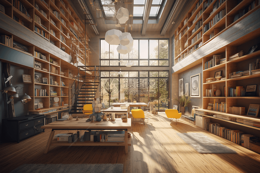 宽敞通风的图书馆高清图片下载-正版图片600047064-摄图网