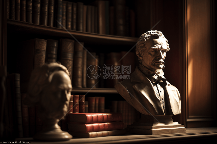 图书馆的雕塑插画图片下载-正版图片600047458-摄图网