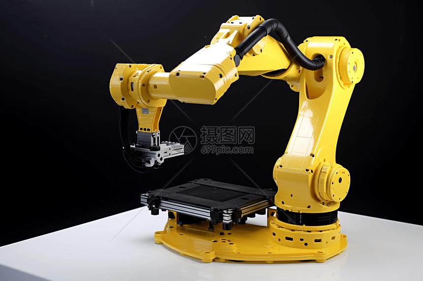 黄色机械臂插画图片下载-正版图片600047619-摄图网