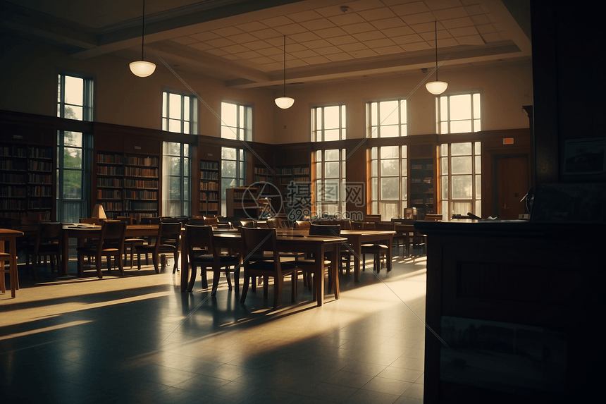 高中图书馆高清图片下载-正版图片600048541-摄图网