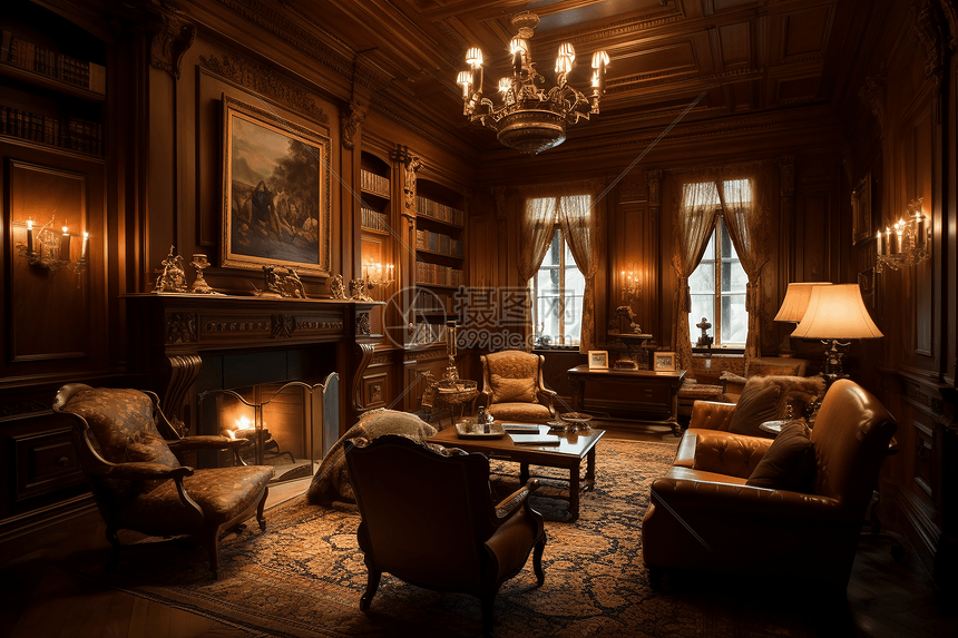 复古图书馆高清图片下载-正版图片600048884-摄图网