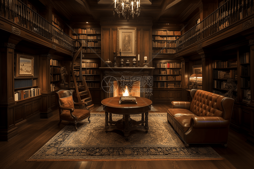 古典图书馆高清图片下载-正版图片600049232-摄图网