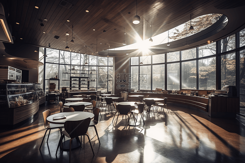 大学校园里的咖啡馆内部环境高清图片下载-正版图片600050199-摄图网