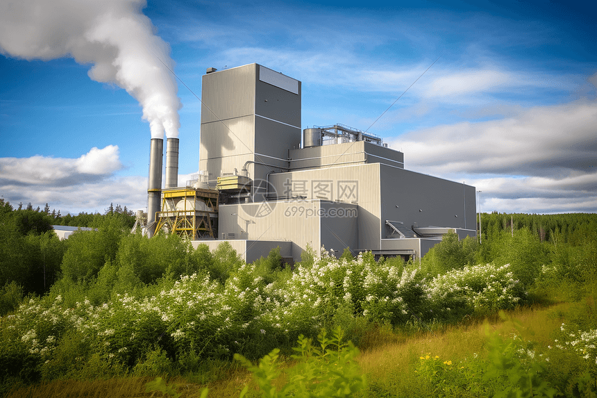 烟囱冒烟的野外化工厂高清图片下载-正版图片600050606-摄图网