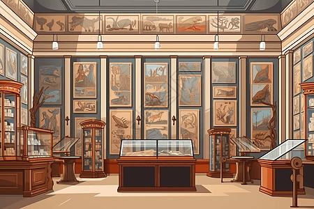 卡通自然博物馆插画图片下载-正版图片600051580-摄图网