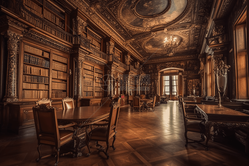 华丽的图书馆高清图片下载-正版图片600054499-摄图网