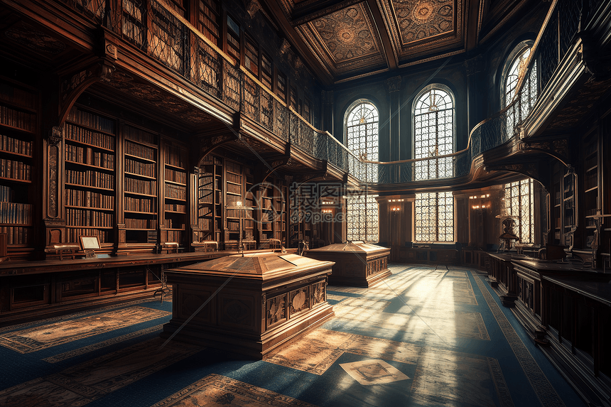 复古的图书馆高清图片下载-正版图片600054512-摄图网