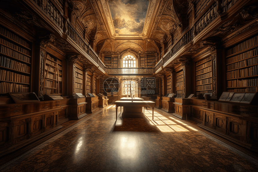 宽敞的图书馆高清图片下载-正版图片600054514-摄图网