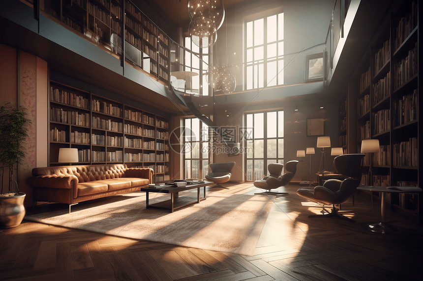 宽敞的图书馆高清图片下载-正版图片600054709-摄图网