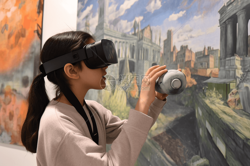 使用VR了解艺术作品高清图片下载-正版图片600055288-摄图网