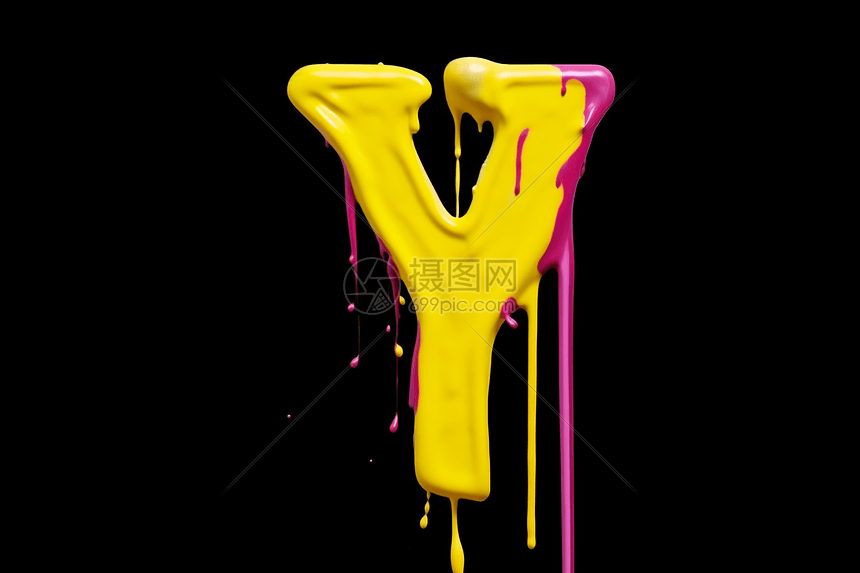 滴水油漆大写字母Y图片素材-正版创意图片600062418-摄图网