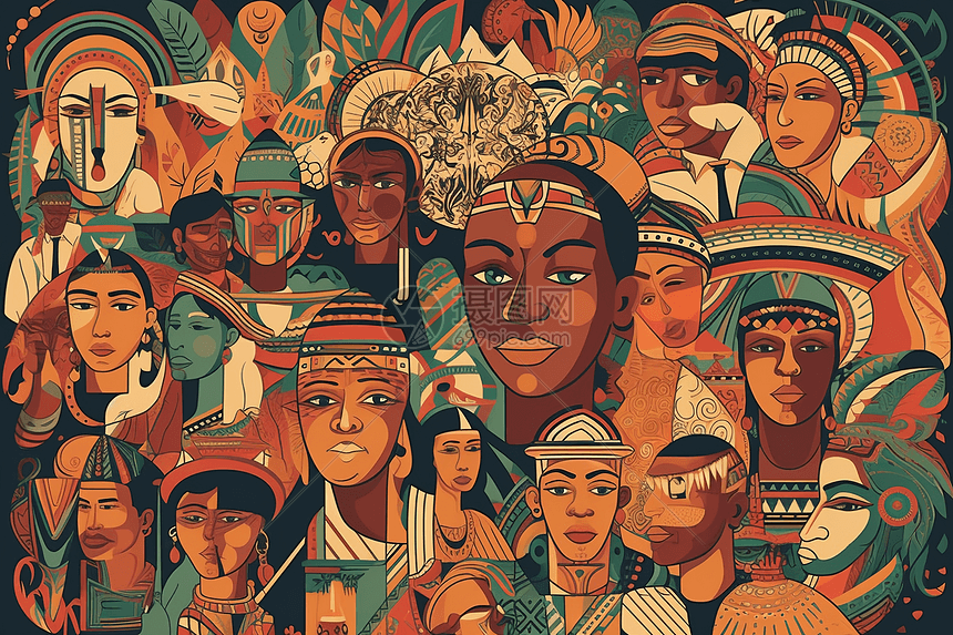 古埃及人物面部绘图插画图片下载-正版图片600063139-摄图网