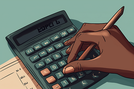 用计算器算数学题插画图片下载-正版图片600064812-摄图网