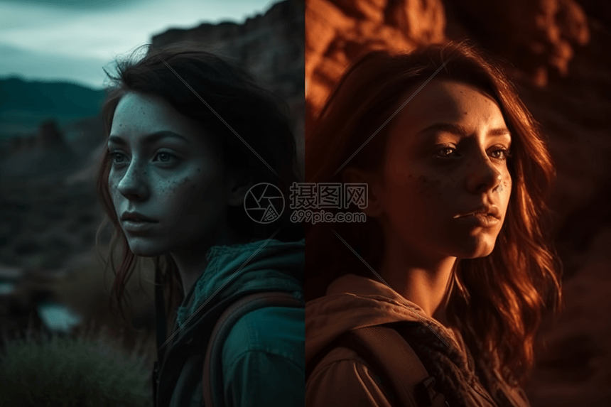 冷暖色调女生高清图片下载-正版图片600068053-摄图网