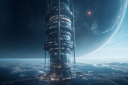 太空电梯图片_太空电梯素材_太空电梯高清图片_摄图网图片下载