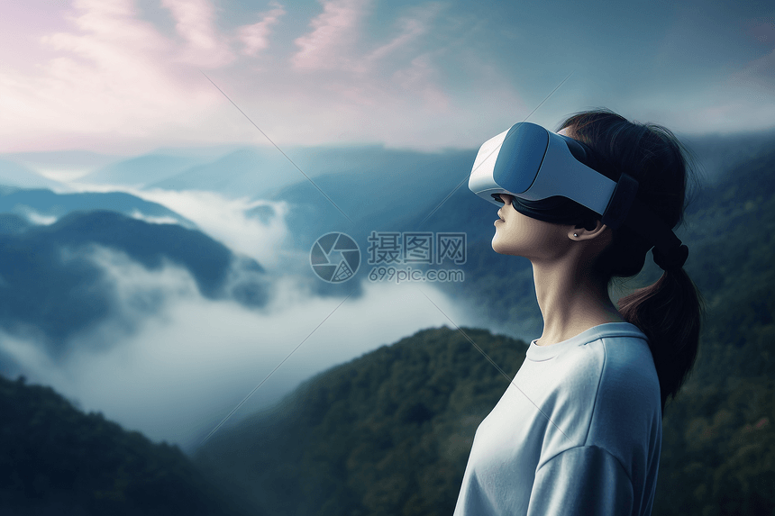 体验VR旅游的人高清图片下载-正版图片600069850-摄图网