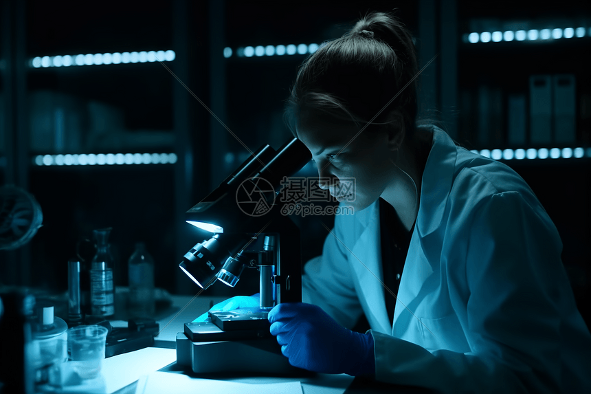 研究显微镜的人高清图片下载-正版图片600069860-摄图网