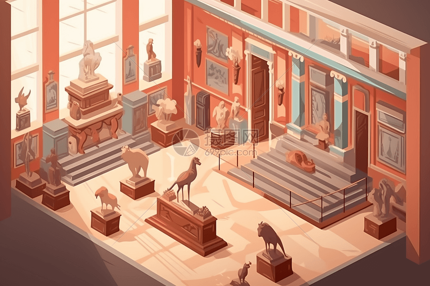 博物馆的插图插画图片下载-正版图片600070052-摄图网