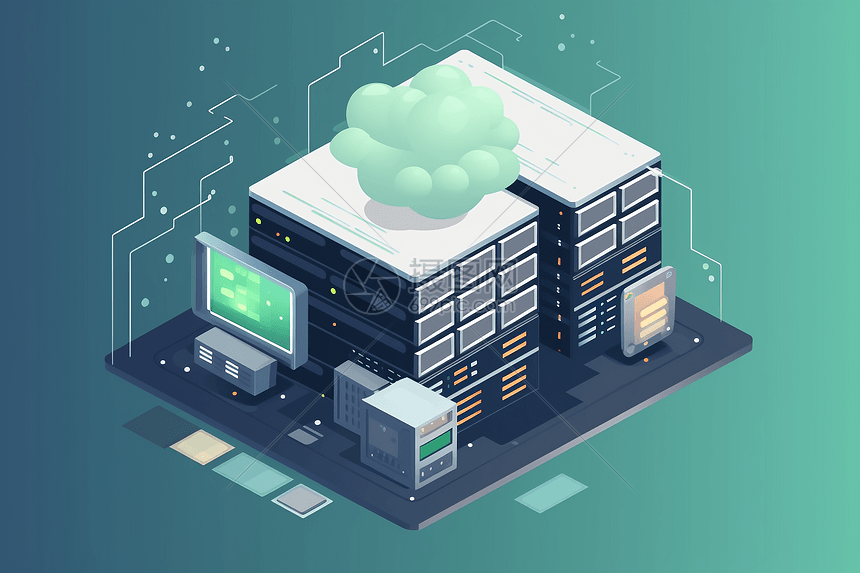 云端服务器连接插画插画图片下载-正版图片600070925-摄图网