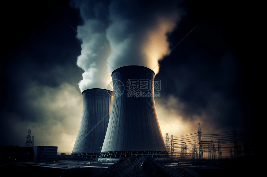 核电站大烟囱图片素材-正版创意图片600071117-摄图网