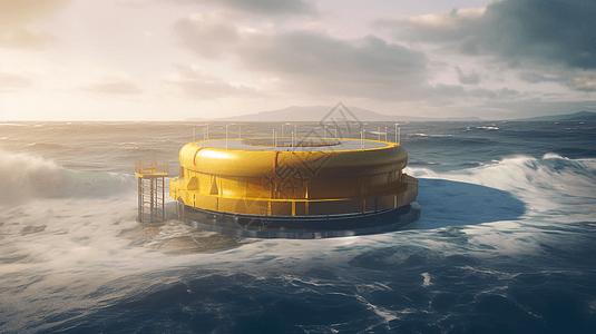 波浪能转换器鸟瞰图图片素材-正版创意图片600090678-摄图网