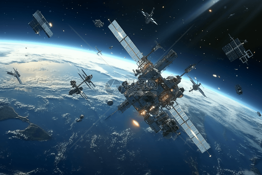 高科技设备的航天器插图，高清图片素材-正版创意图片600072427-摄图网