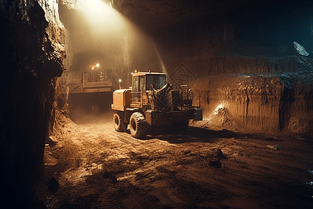 采矿场的大型挖掘机和工人高清图片下载-正版图片600073921-摄图网