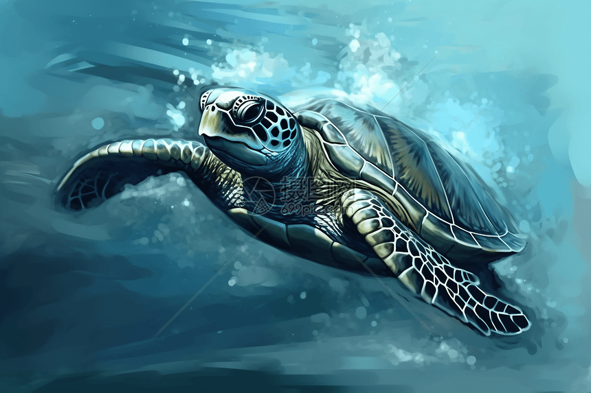 乌龟卡通平面插画插画图片下载-正版图片600082784-摄图网