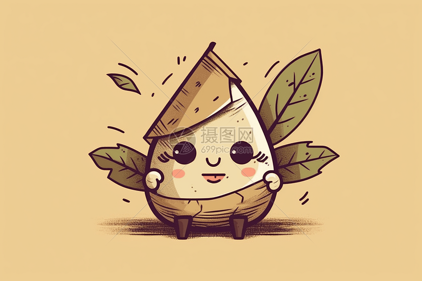 可爱的卡通粽子插画图片下载-正版图片600084089-摄图网