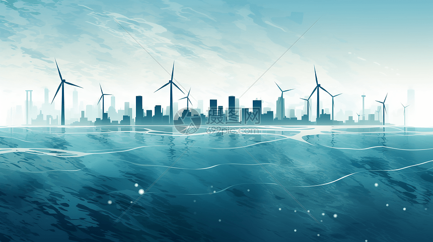 由海洋能源驱动的城市插画图片下载-正版图片600085920-摄图网