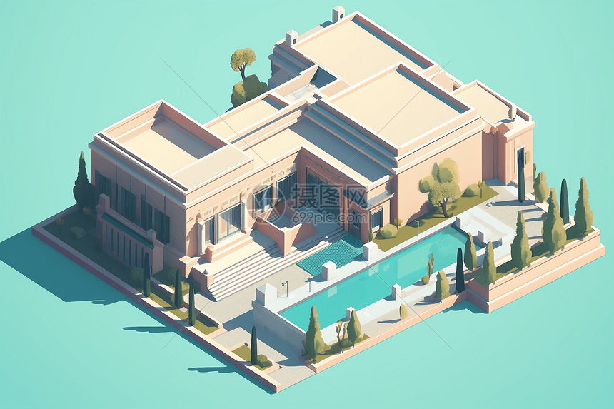 博物馆的卡通插图插画图片下载-正版图片600086479-摄图网