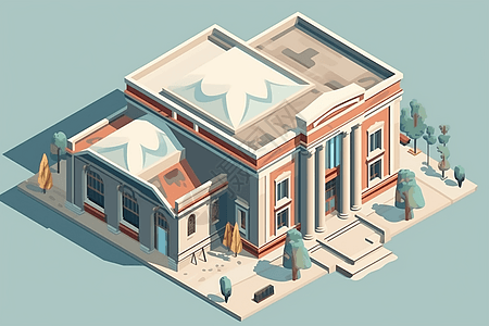 博物馆彩色玻璃平面插图插画图片下载-正版图片600083043-摄图网