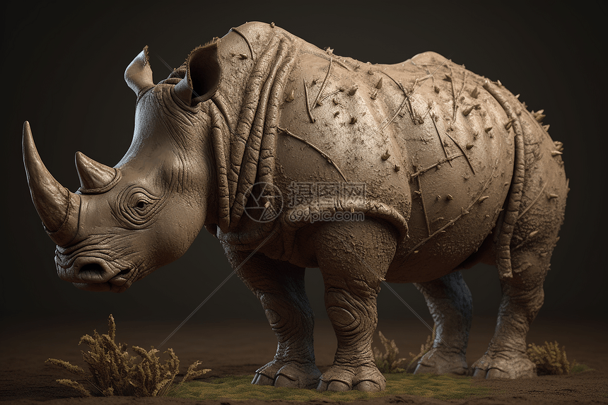 犀牛模型插画图片下载-正版图片600087645-摄图网