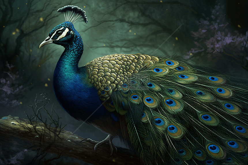 孔雀羽毛插画图片下载-正版图片600087685-摄图网