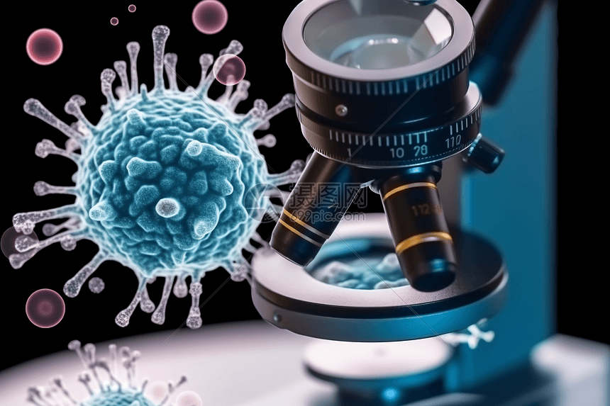 科技感显微镜下的病毒图片素材-正版创意图片600088573-摄图网