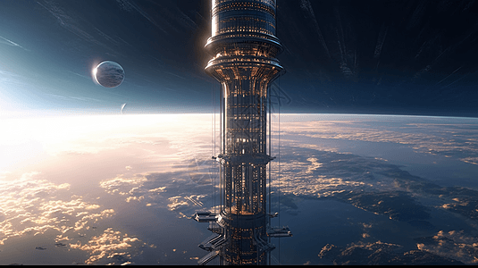 太空电梯图片_太空电梯素材_太空电梯高清图片_摄图网图片下载
