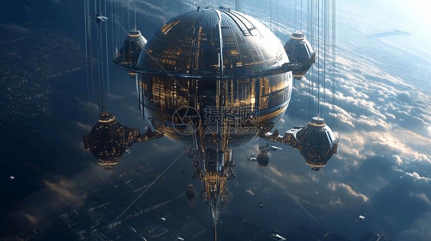 太空电梯3D设计图图片素材-正版创意图片600091504-摄图网