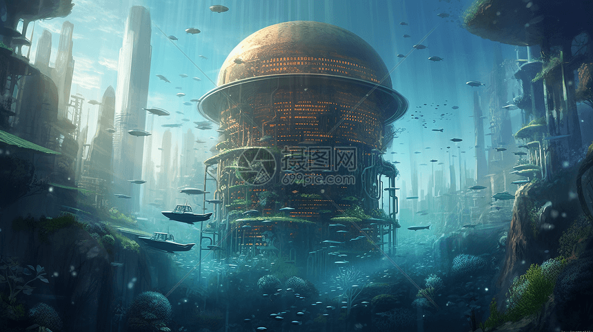 未来海洋大都市创意图插画图片下载-正版图片600091787-摄图网