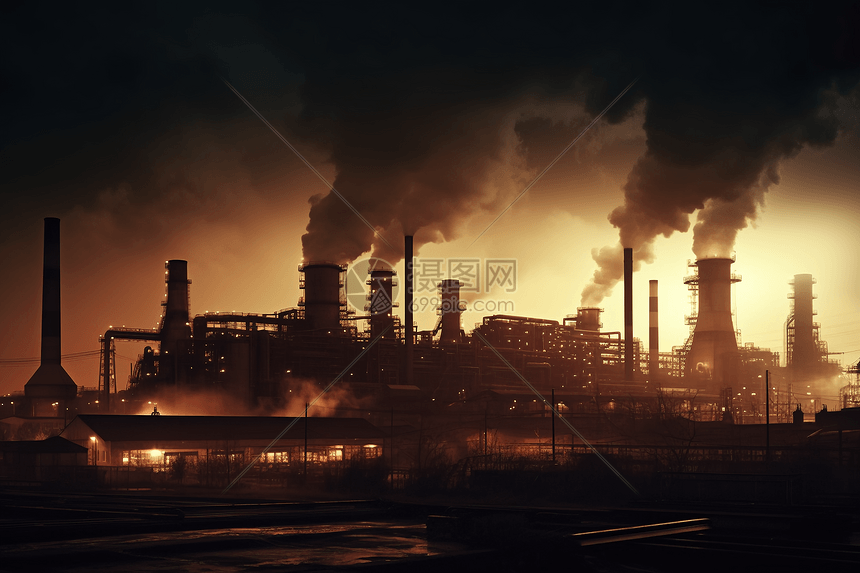 工业烟囱3D设计概念图图片素材-正版创意图片600092278-摄图网