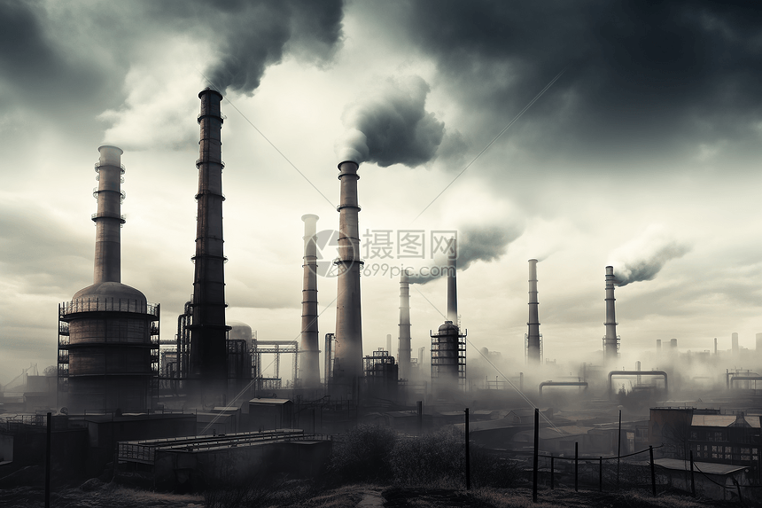 工业烟囱3D概念图图片素材-正版创意图片600092279-摄图网