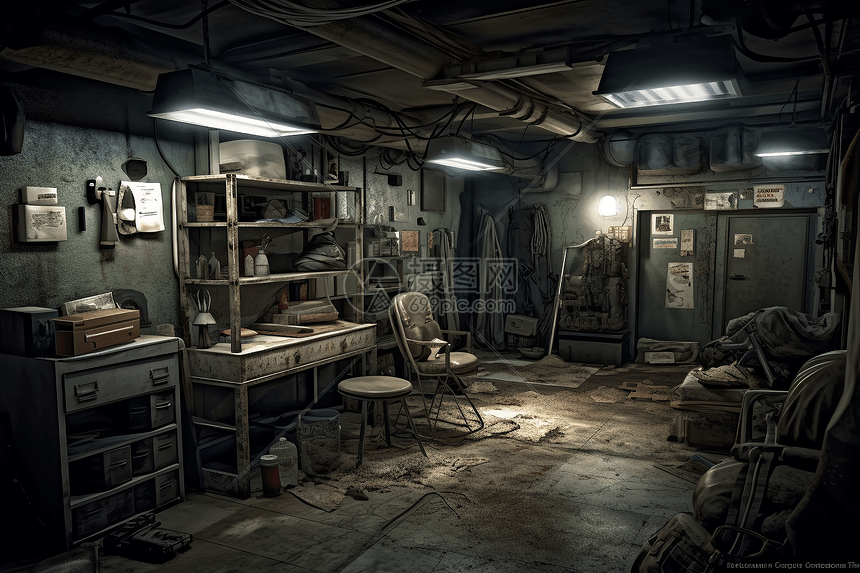 地下军事掩体插图图片素材-正版创意图片600092335-摄图网