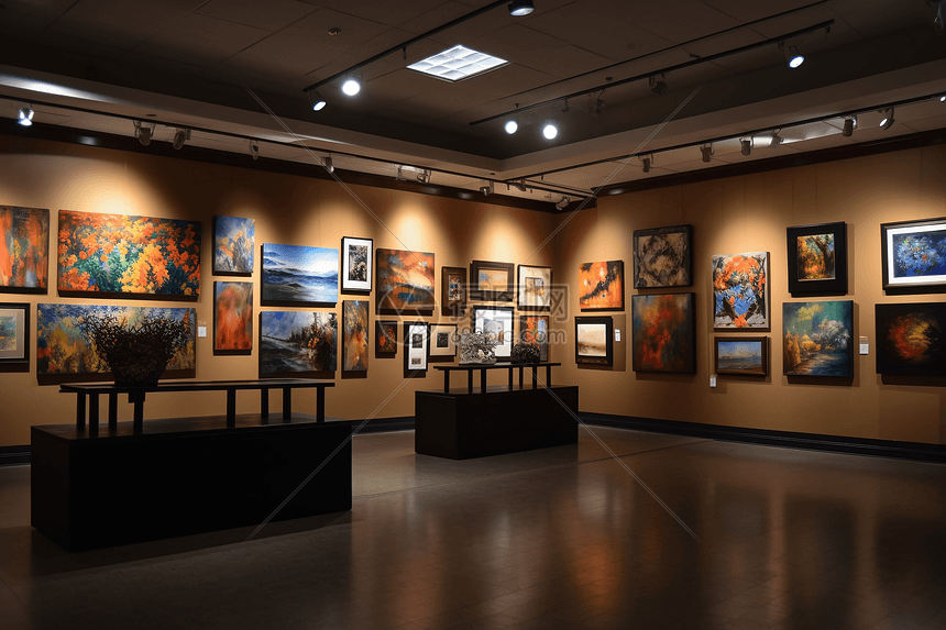 艺术展览会的画作高清图片下载-正版图片600096674-摄图网