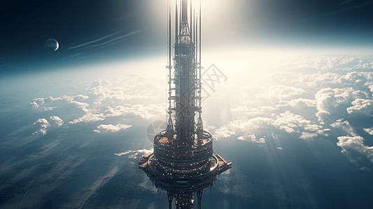 太空电梯图片_太空电梯素材_太空电梯高清图片_摄图网图片下载