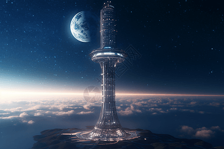 太空电梯图片_太空电梯素材_太空电梯高清图片_摄图网图片下载