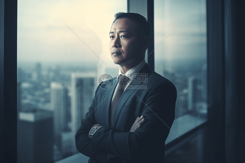 CEO窗边肖像照高清图片下载-正版图片600098262-摄图网