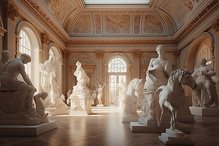 艺术馆雕塑展览室空间高清图片下载-正版图片600104744-摄图网