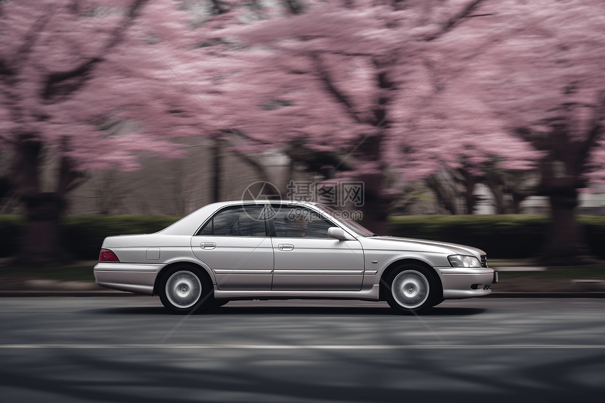 飞驰的白色轿车高清图片下载-正版图片600104912-摄图网