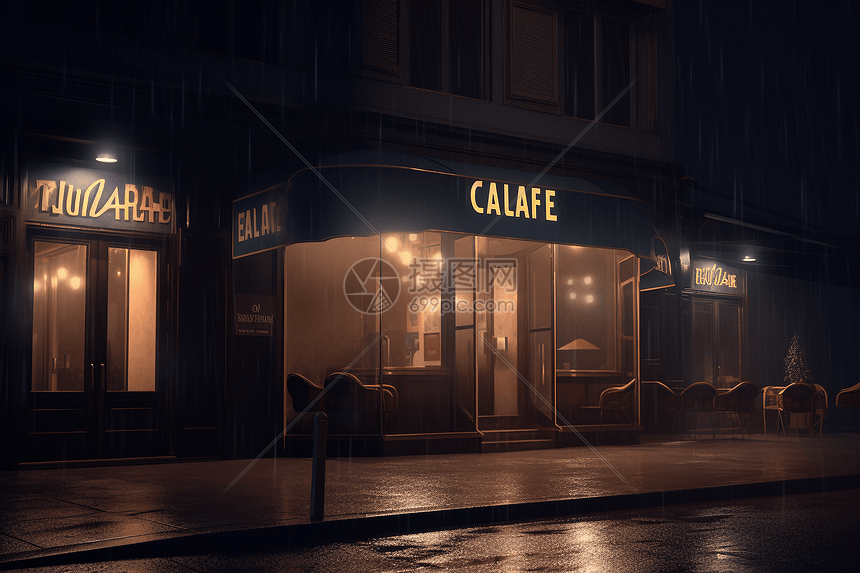 夜晚中的商店高清图片下载-正版图片600109859-摄图网