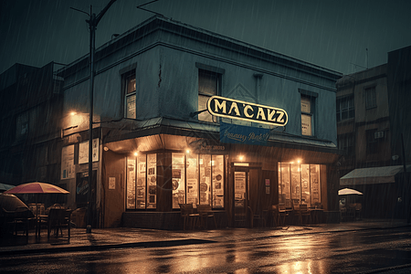 夜晚中的商店高清图片下载-正版图片600109859-摄图网